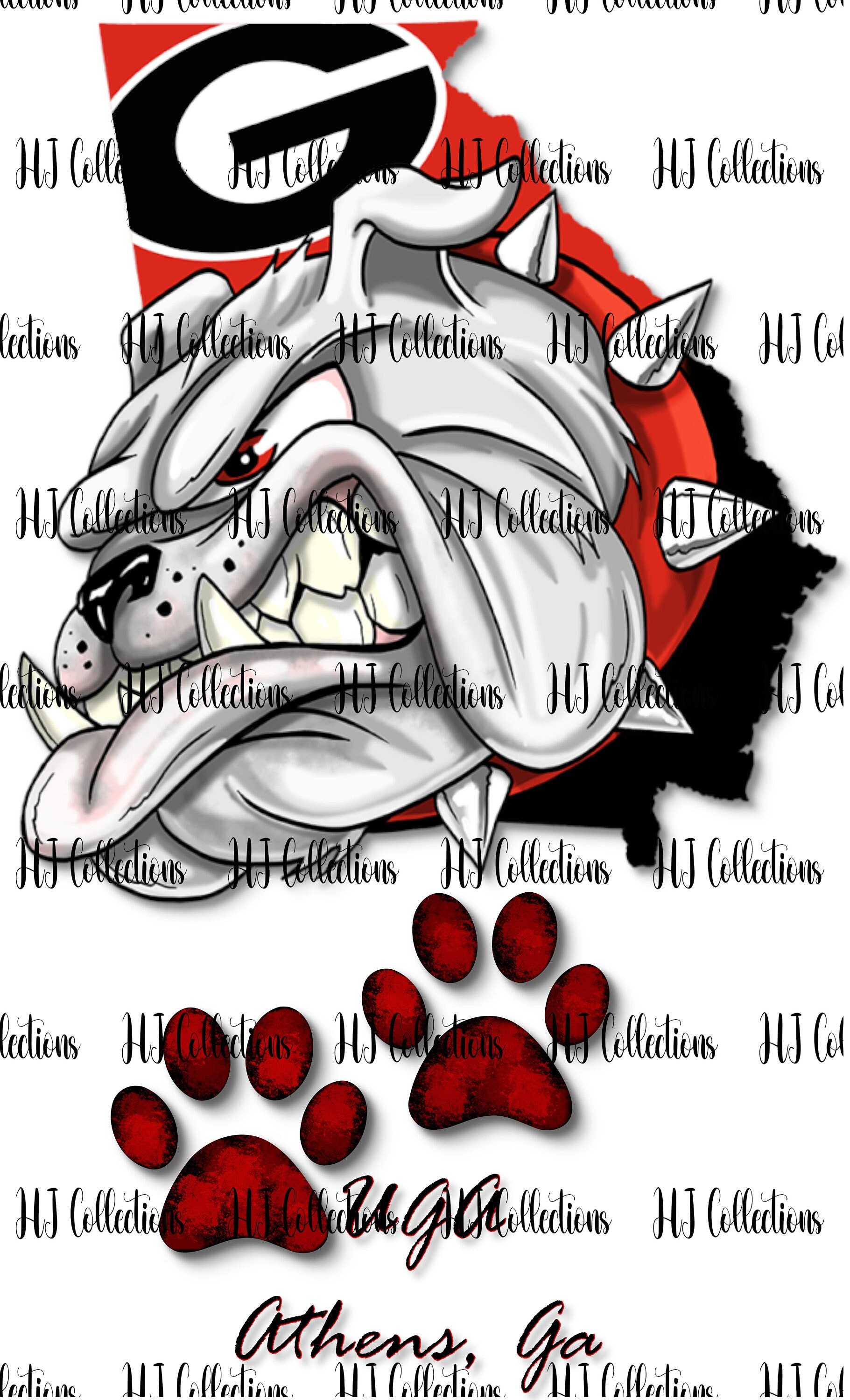 Uga Png Jpg Ga Bulldogs Paw Print and Tumbler Wrap Png - Etsy
