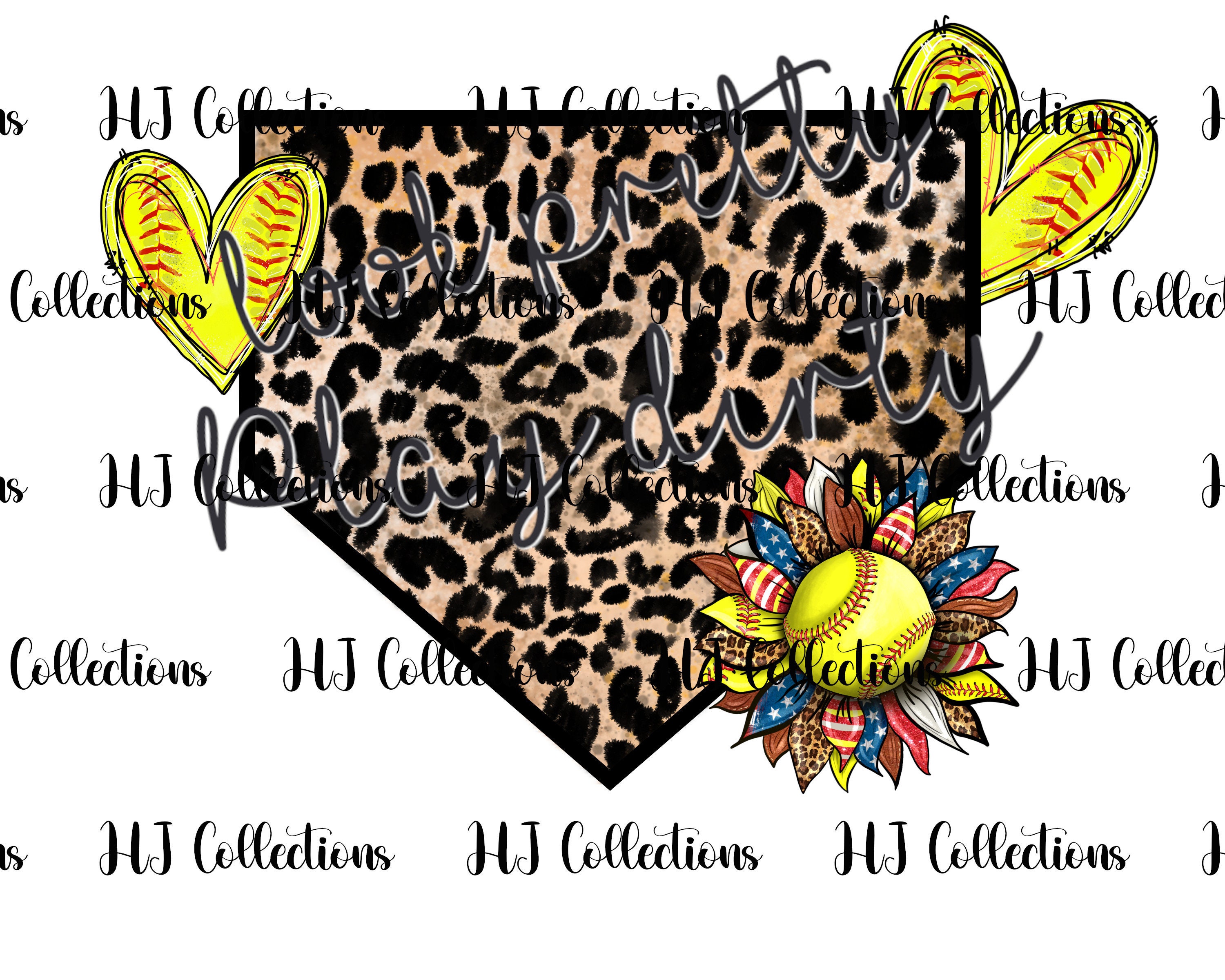 Softball Girls Play Dirty Leopard Png Jpg - Etsy
