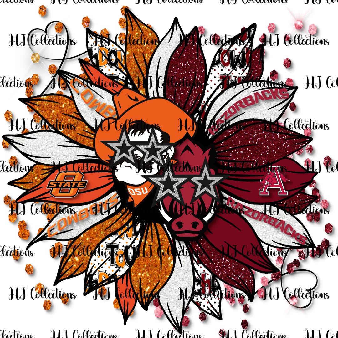 OSU and Razorbacks House Divided PNG JPG - Etsy