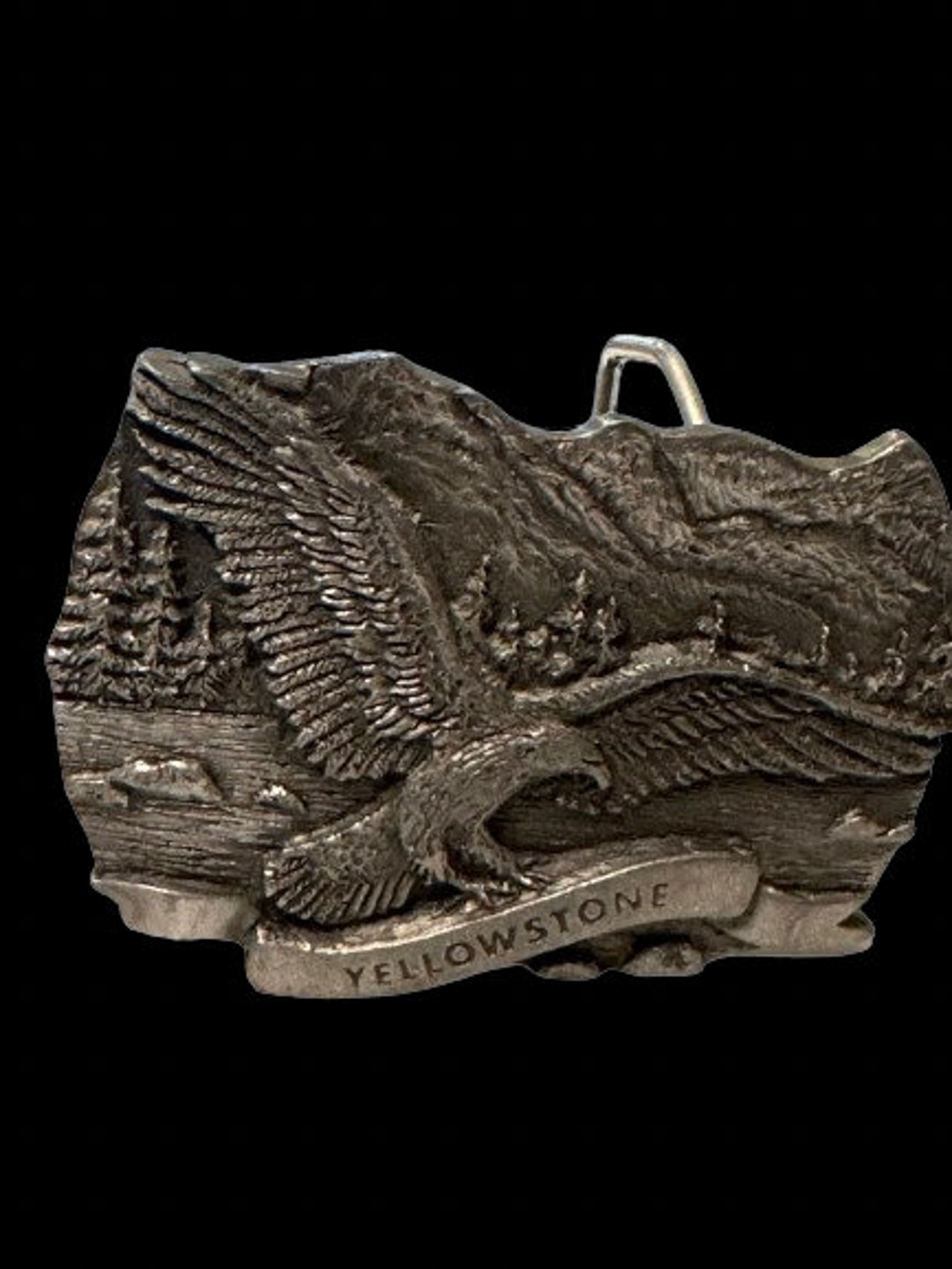 Vintage SPEC CAST Numbered Figural yellowstone Solid Brass Belt Buckle ...
