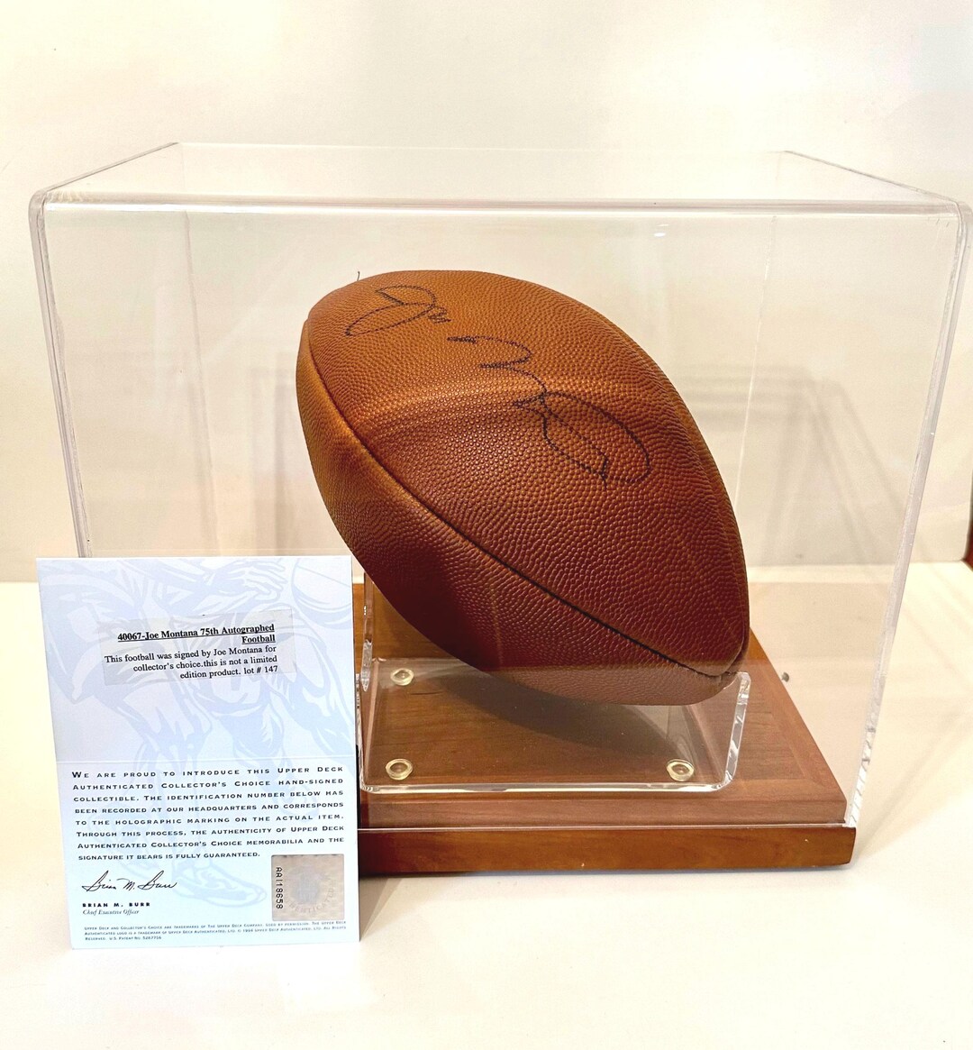 Vintage Joe Montana Hofer Signed Official NFL 75th Anniversary Wilson ...