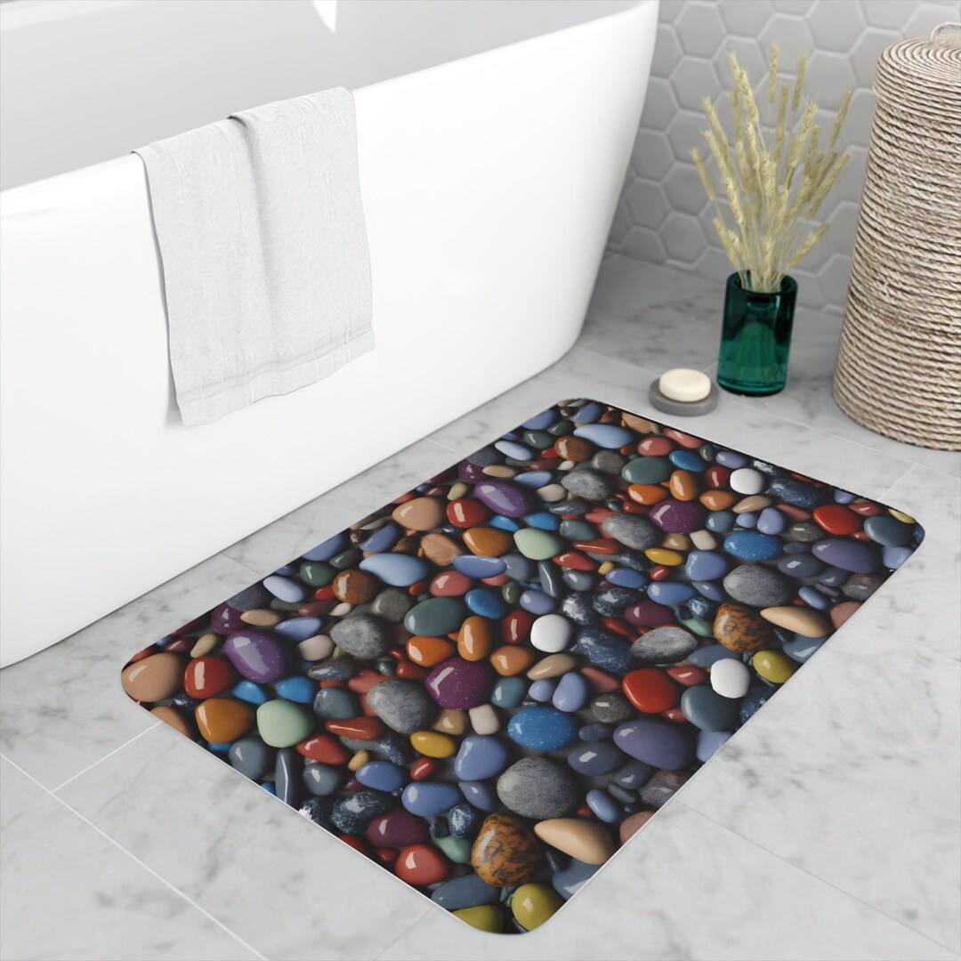 Seashore Sensations: Pebbles Soft-feel Memory-foam Bath Mat - Etsy