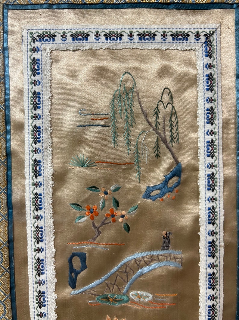 Two Framed Chinese Silk Hand Emroidery Pieces - Etsy