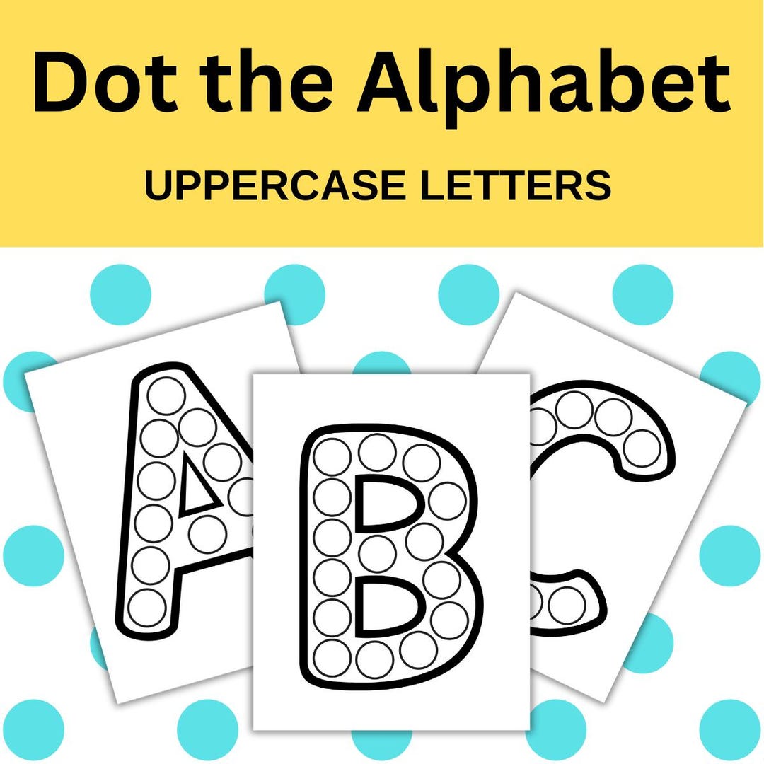 Dot the Alphabet Printable Activity: Kids Learning (PDF Pattern) - Etsy