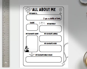 All About Me Worksheet, Religious Ed., CCD, Catholic, Color Sheet ...