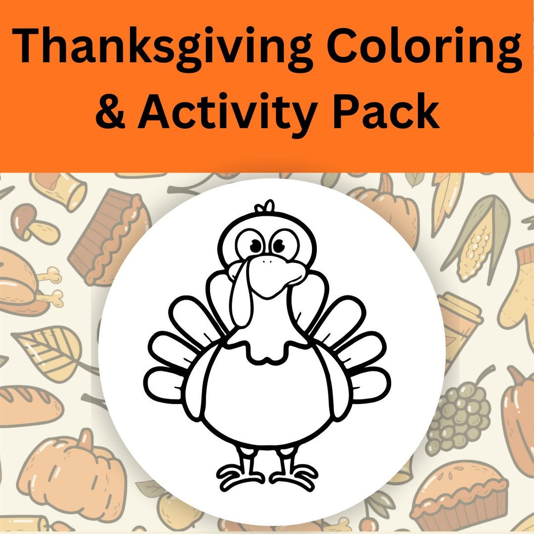 Thanksgiving Coloring and Activity Book - Etsy