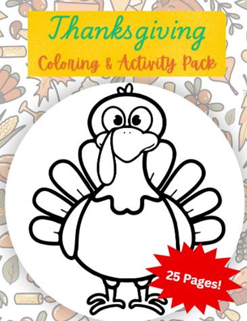 Thanksgiving Coloring and Activity Book - Etsy