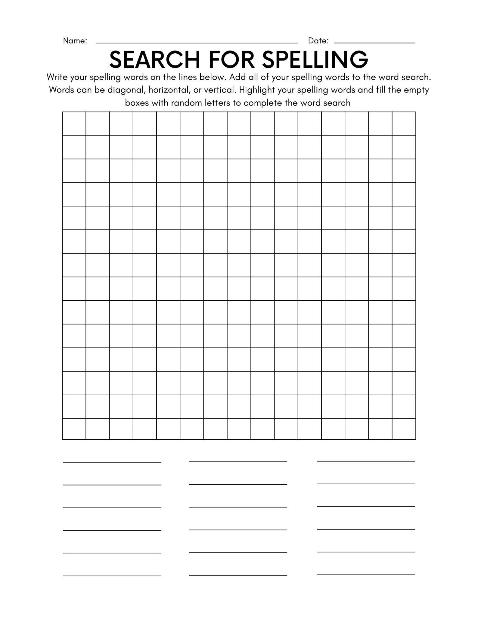 Spelling Activity Pack - Etsy