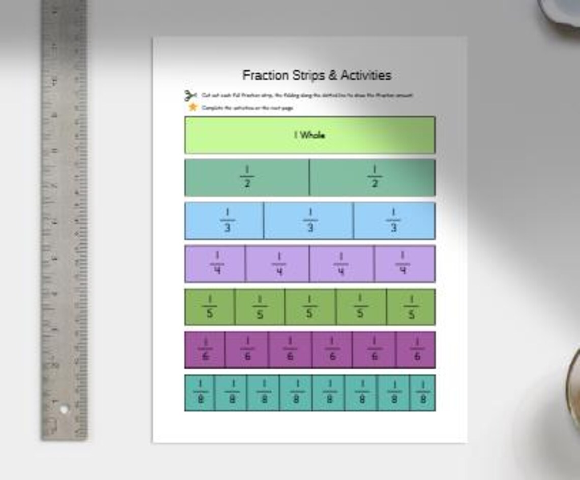 Fraction Strips and Activities - Etsy