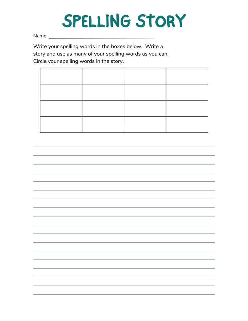 Spelling Activity Pack - Etsy