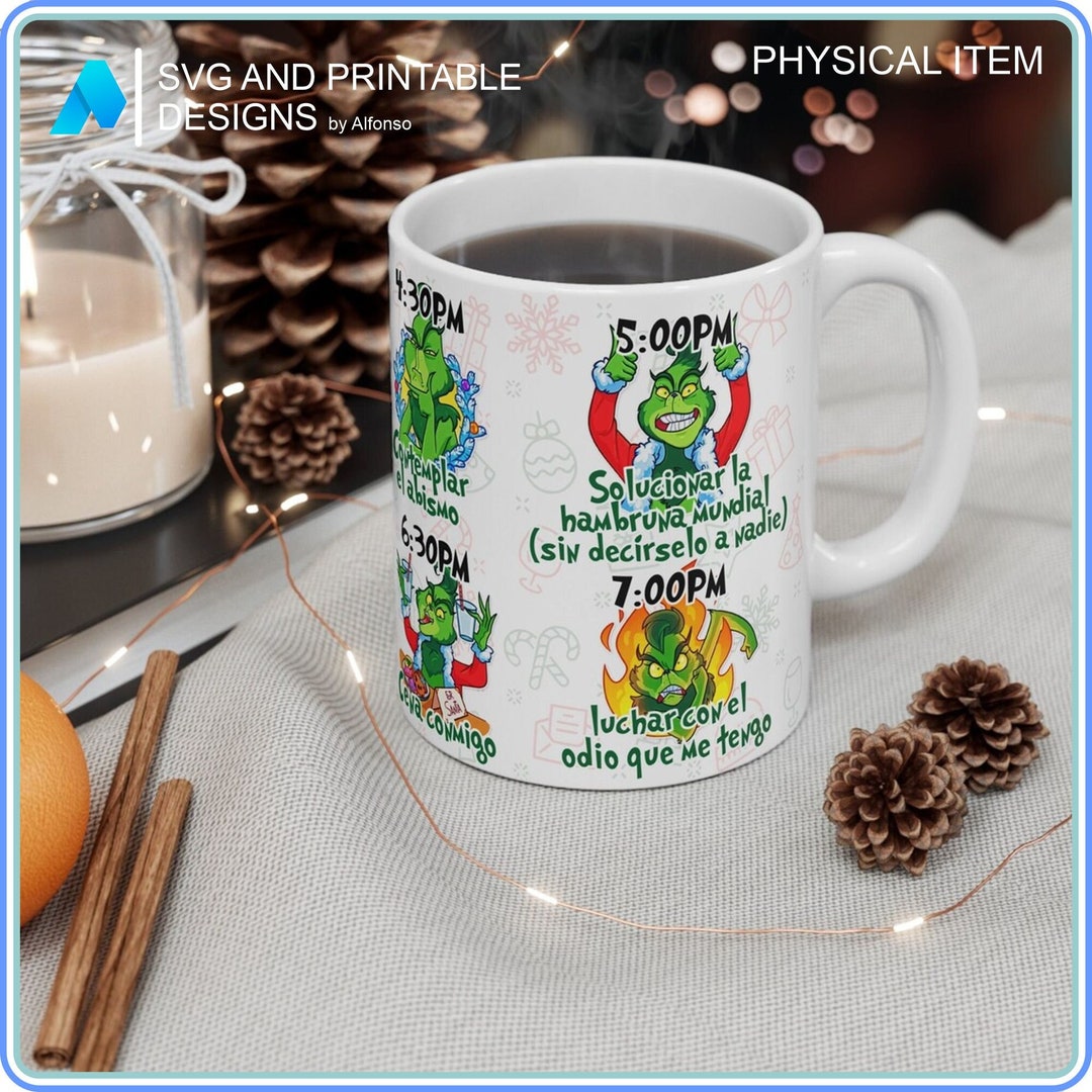Grinch Mug Design 11oz Busy Schedule Agenda Ocupada Dr Seuss Aunque ...