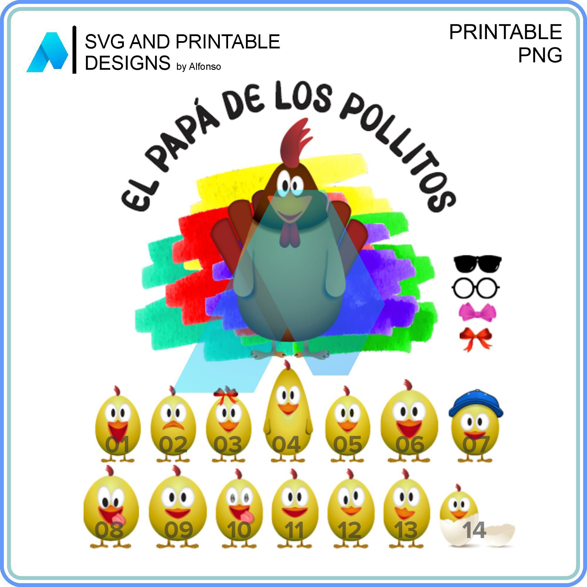 Customizable El Papá De Los Pollitos Printable PNG Design for ...