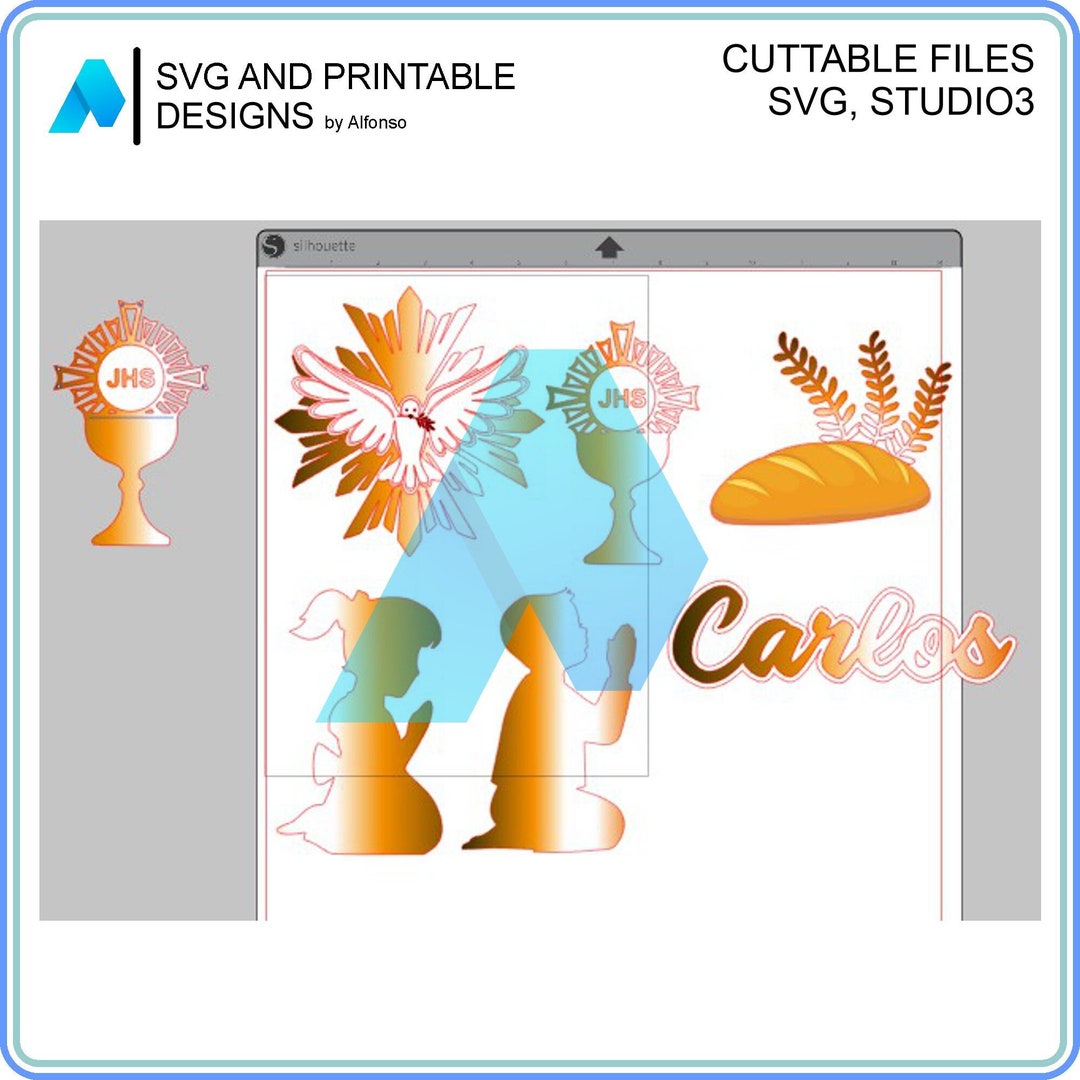 Cutting Files for Making a Christening or First Communion Cake Topper ...