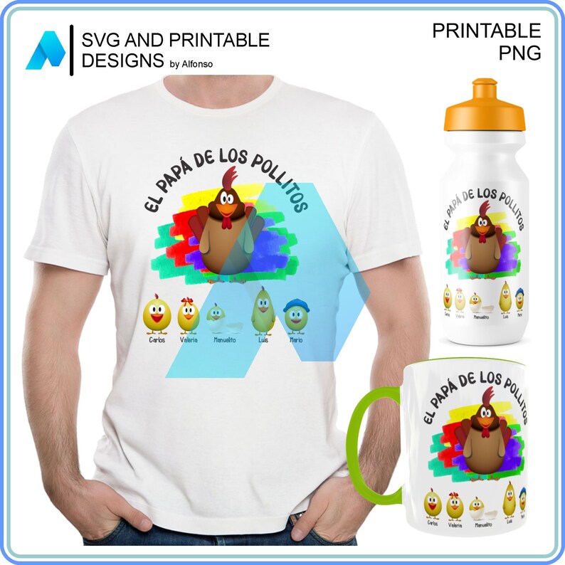 El Papá De Los Pollitos Printable PNG Design for Sublimation - Etsy
