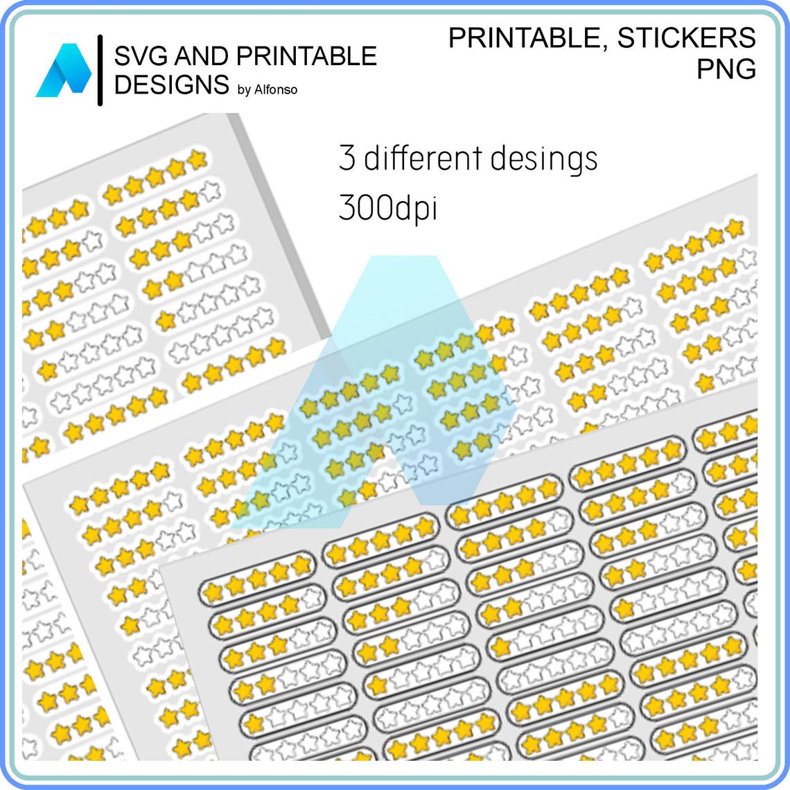 Printable Star Rating Stickers: Teacher & Planner Rewards (digital PNG ...
