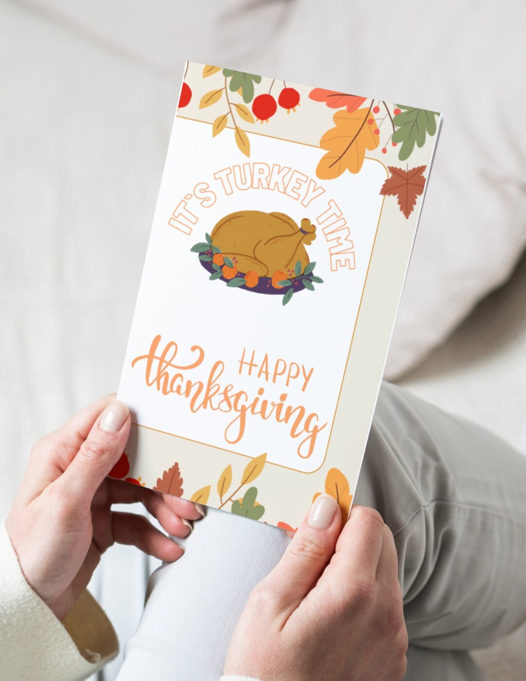 Digital Thanksgiving Card Printable | Cute Greeting Card | Autumn ...