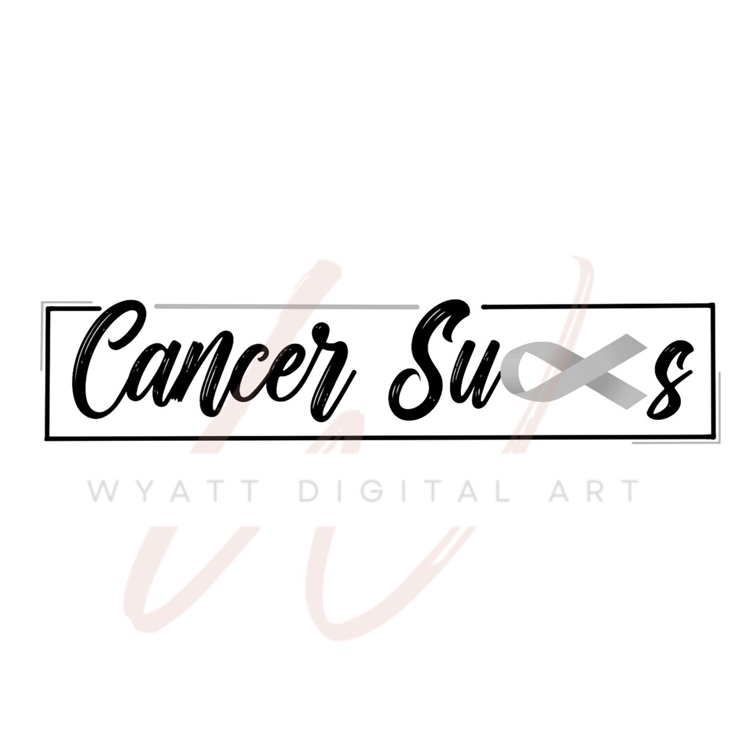 Cancer Sucks Gray Ribbon SVG File - Etsy