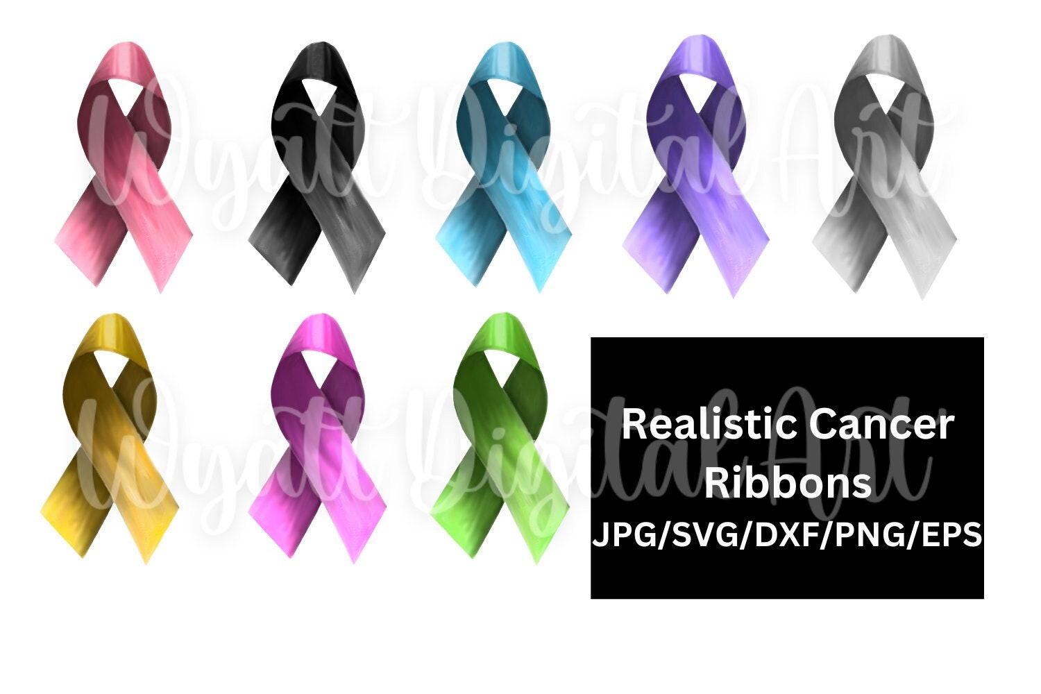 Realistic Cancer Ribbon Bundle - Etsy