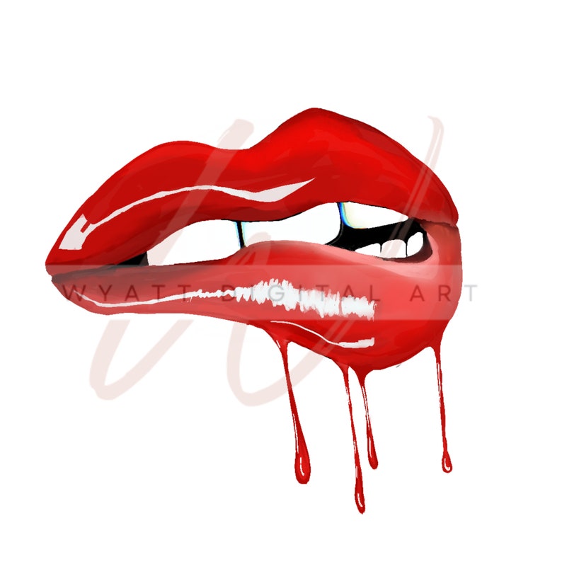 Red Dripping Lips SVG - Etsy