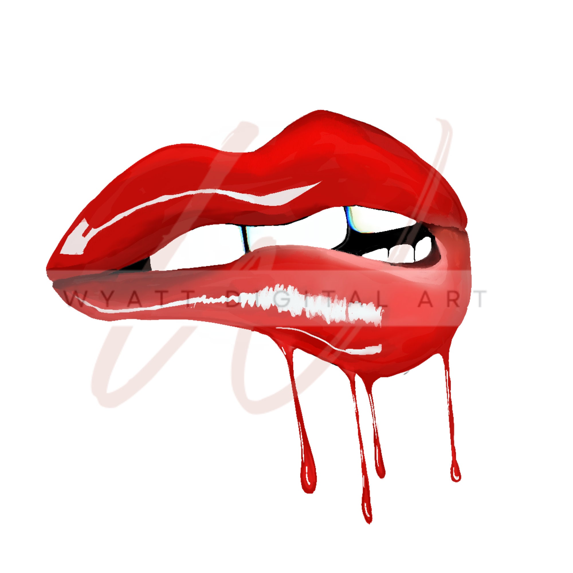 Red Dripping Lips SVG - Etsy