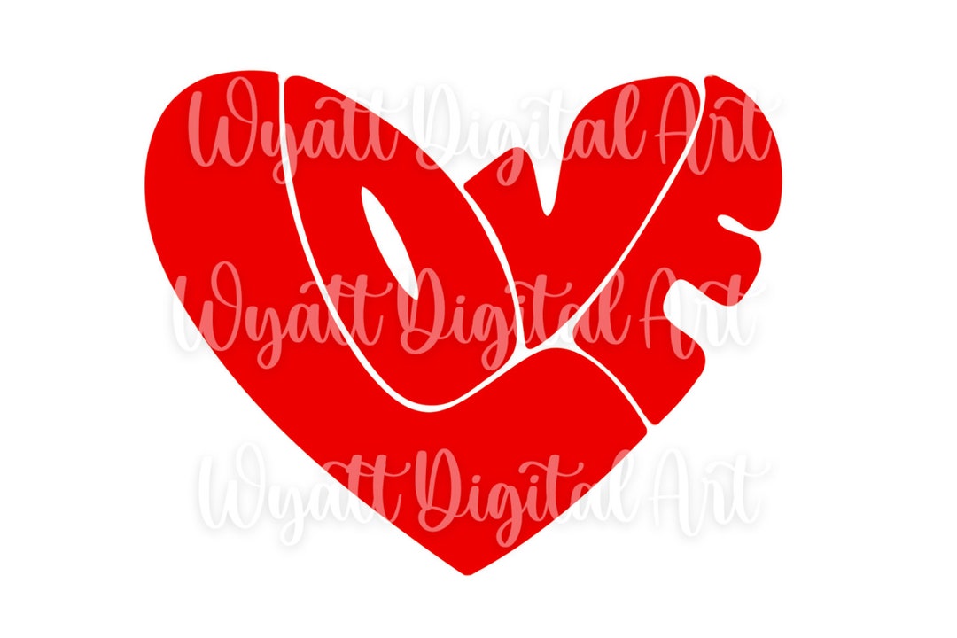 Retro Love Heart Digital Download - Etsy