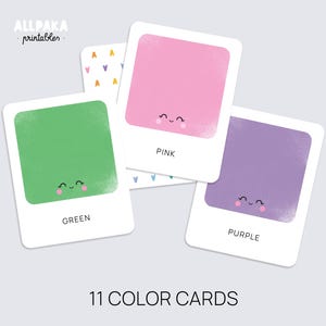 Color Cards, Montessori Flashcards, Pre-school Cards, Educational Cards ...
