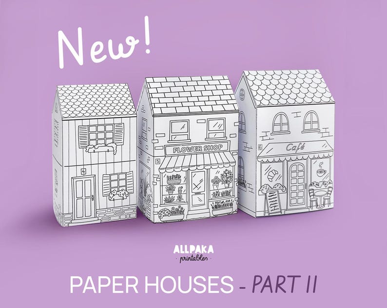 Paper Houses, Printable Activity Sheets, Creative Art Activity for Kids ...