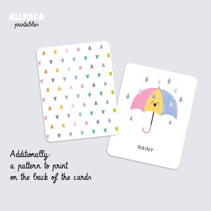 18 Weather Cards, Montessori Flashcards, Pre-school Cards, Educational ...