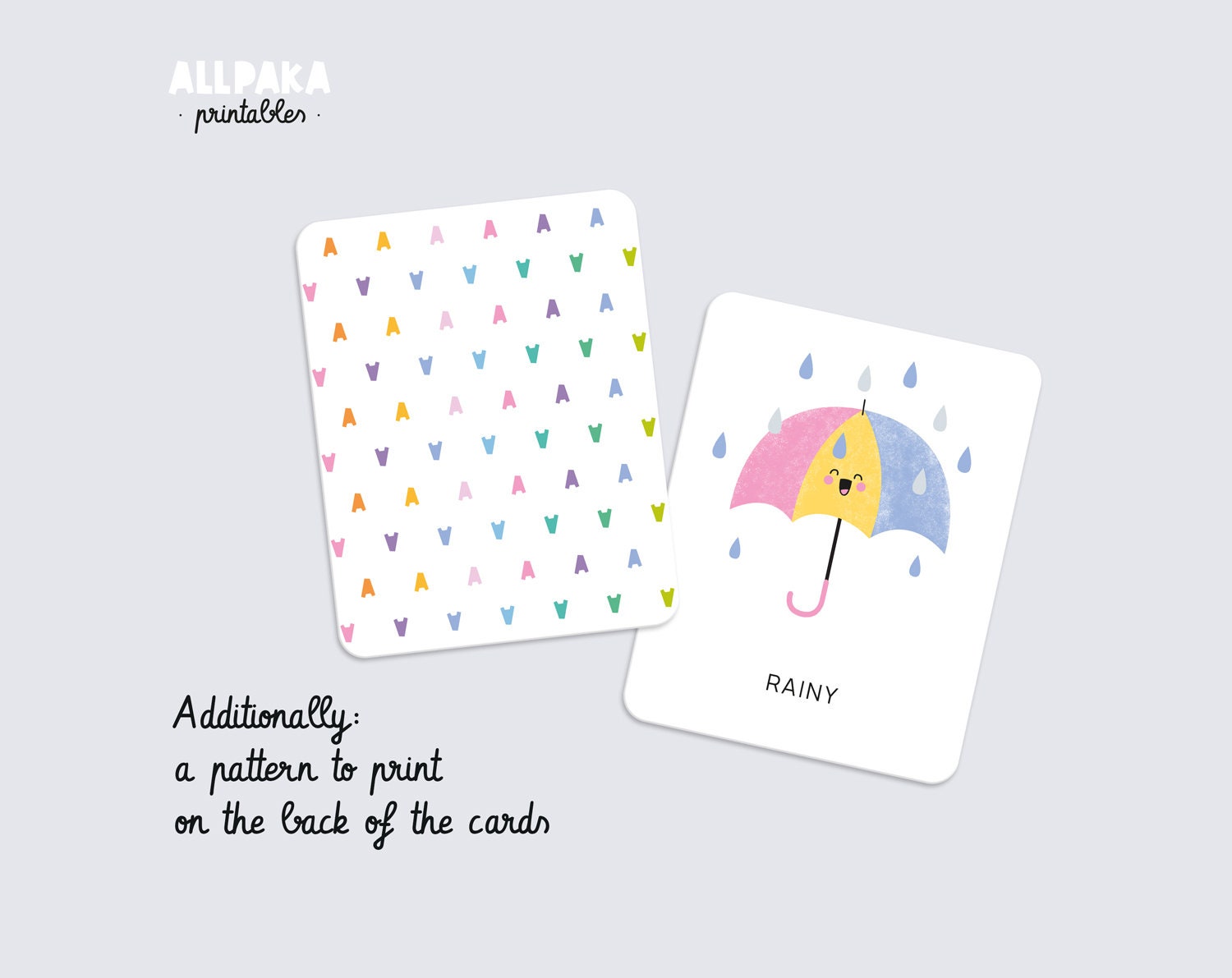 18 Weather Cards, Montessori Flashcards, Pre-school Cards, Educational ...