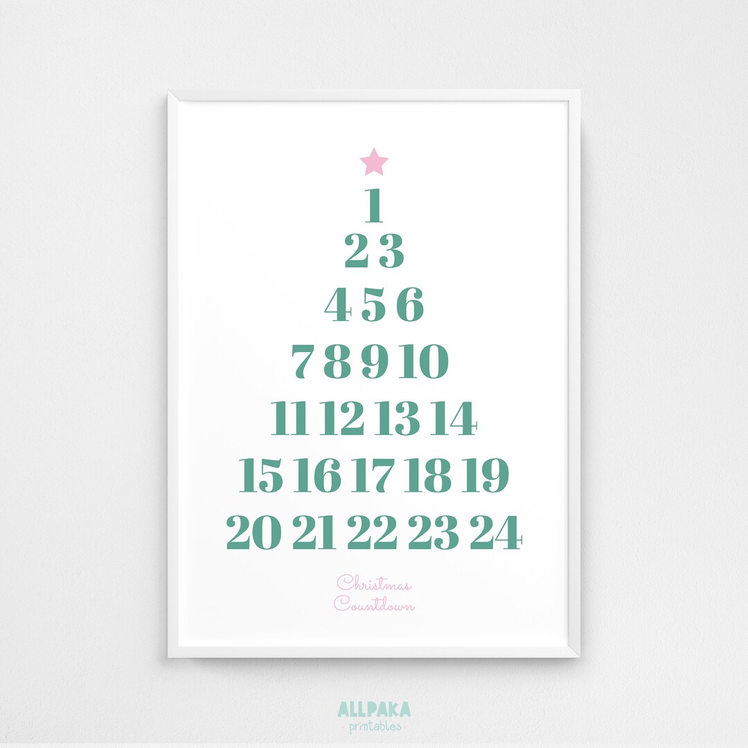 Christmas Advent Calendar Printable Poster Christmas Countdown ...