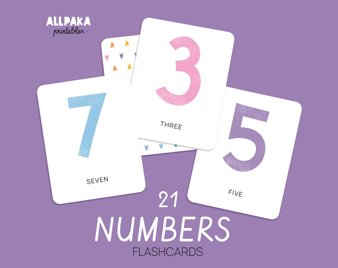 0-20 Numbers Cards, Montessori Flashcards, Pre-school Cards, Educational Cards, Printable ...