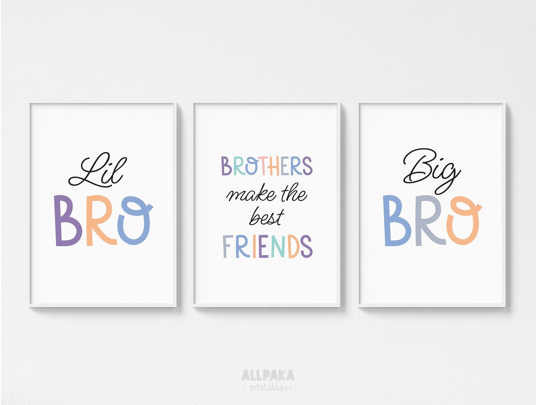 Brothers Make the Best Friends Wall Art, Set of 3, Lil Bro Big Bro ...