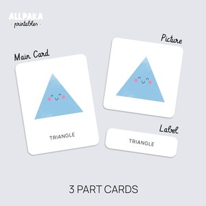 16 Shapes Cards, Montessori Flashcards, Pre-school Cards, Educational ...