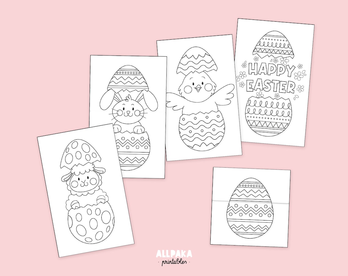 Easter Egg Folding Surprise Card, Printable Activity Sheets for Kids ...