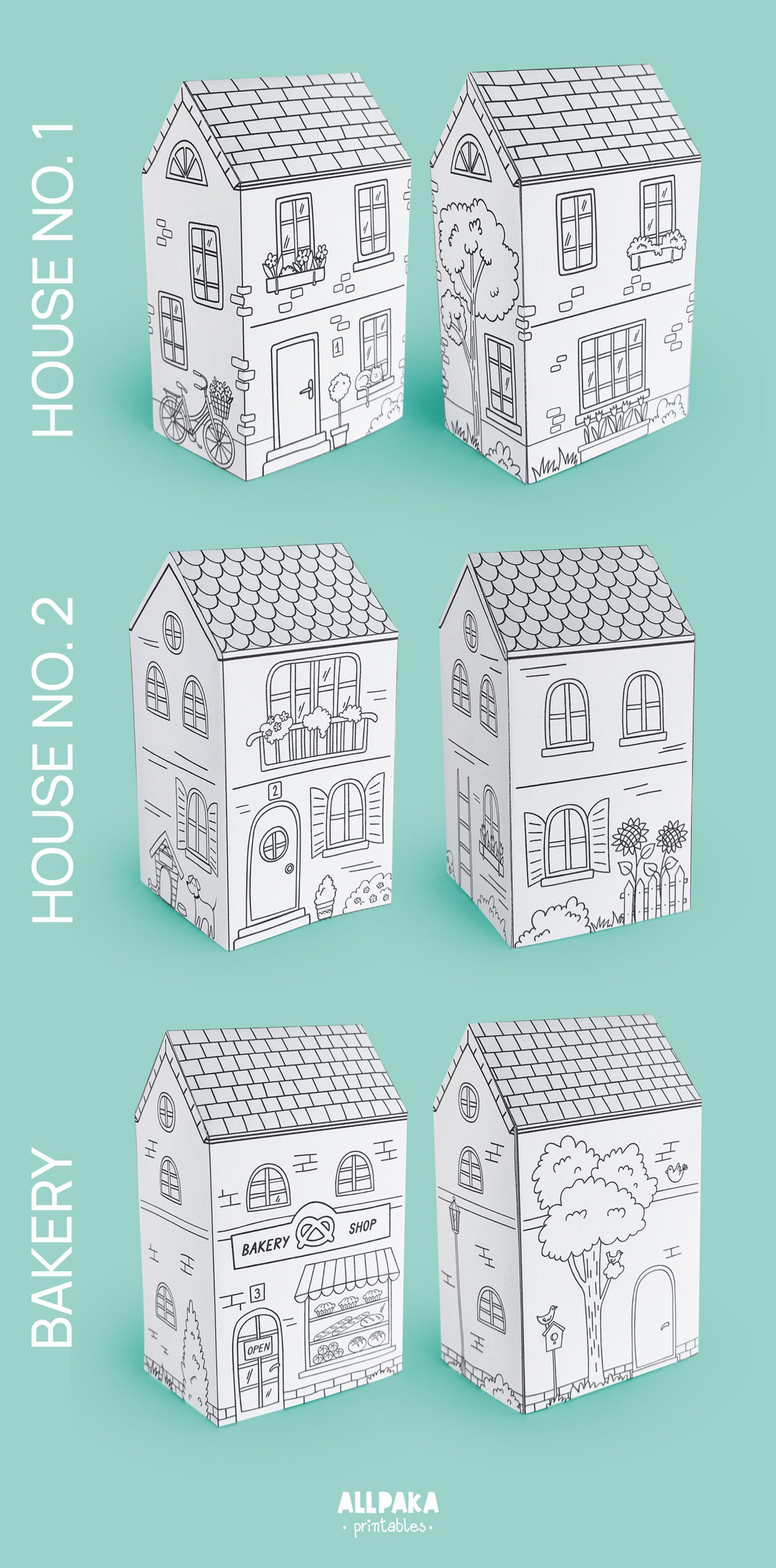 Paper Houses, Printable Activity Sheets, Creative Art Activity for Kids ...