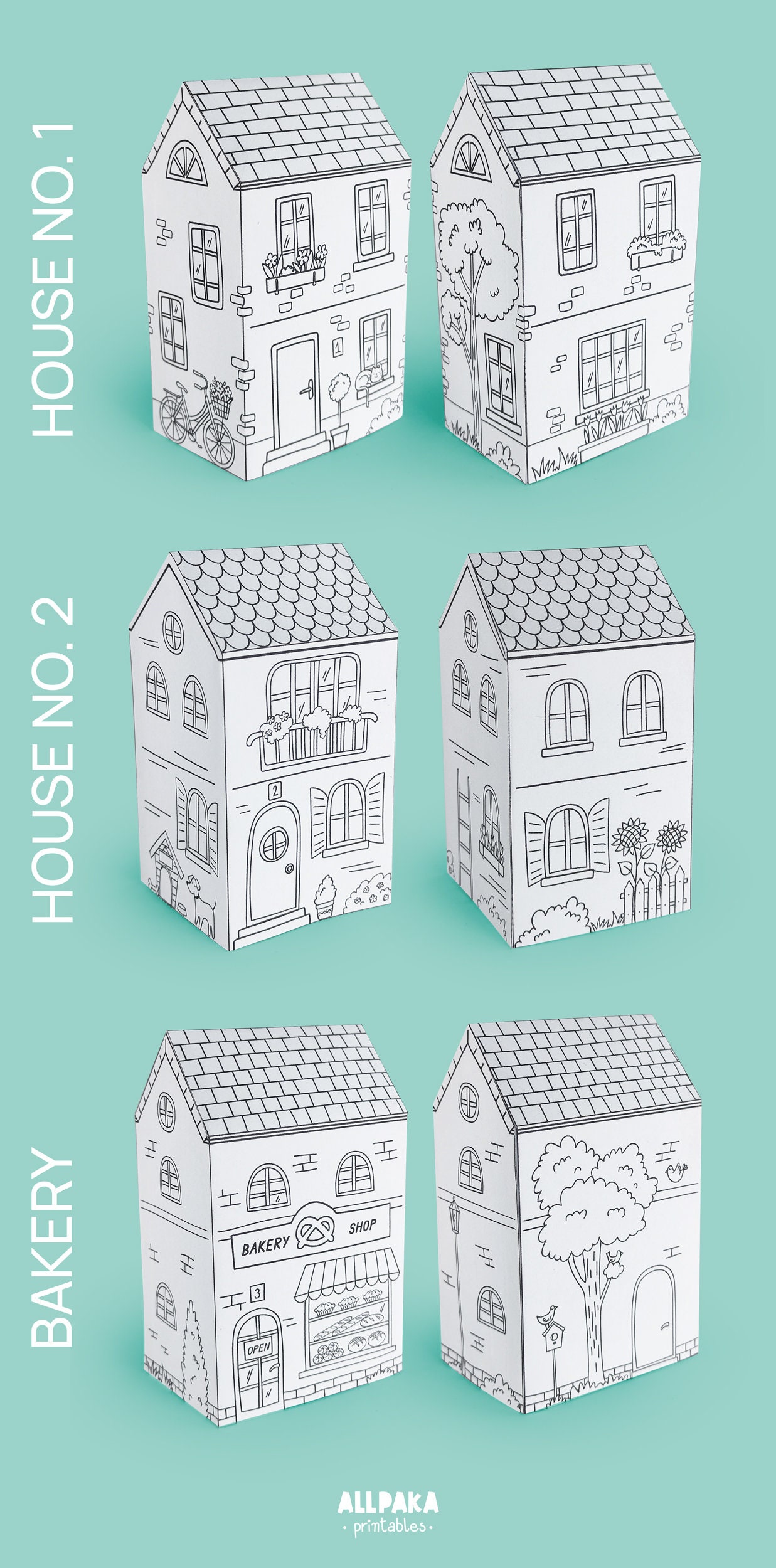 Paper Houses Printable Activity Sheets Creative Art Activity - Etsy Canada