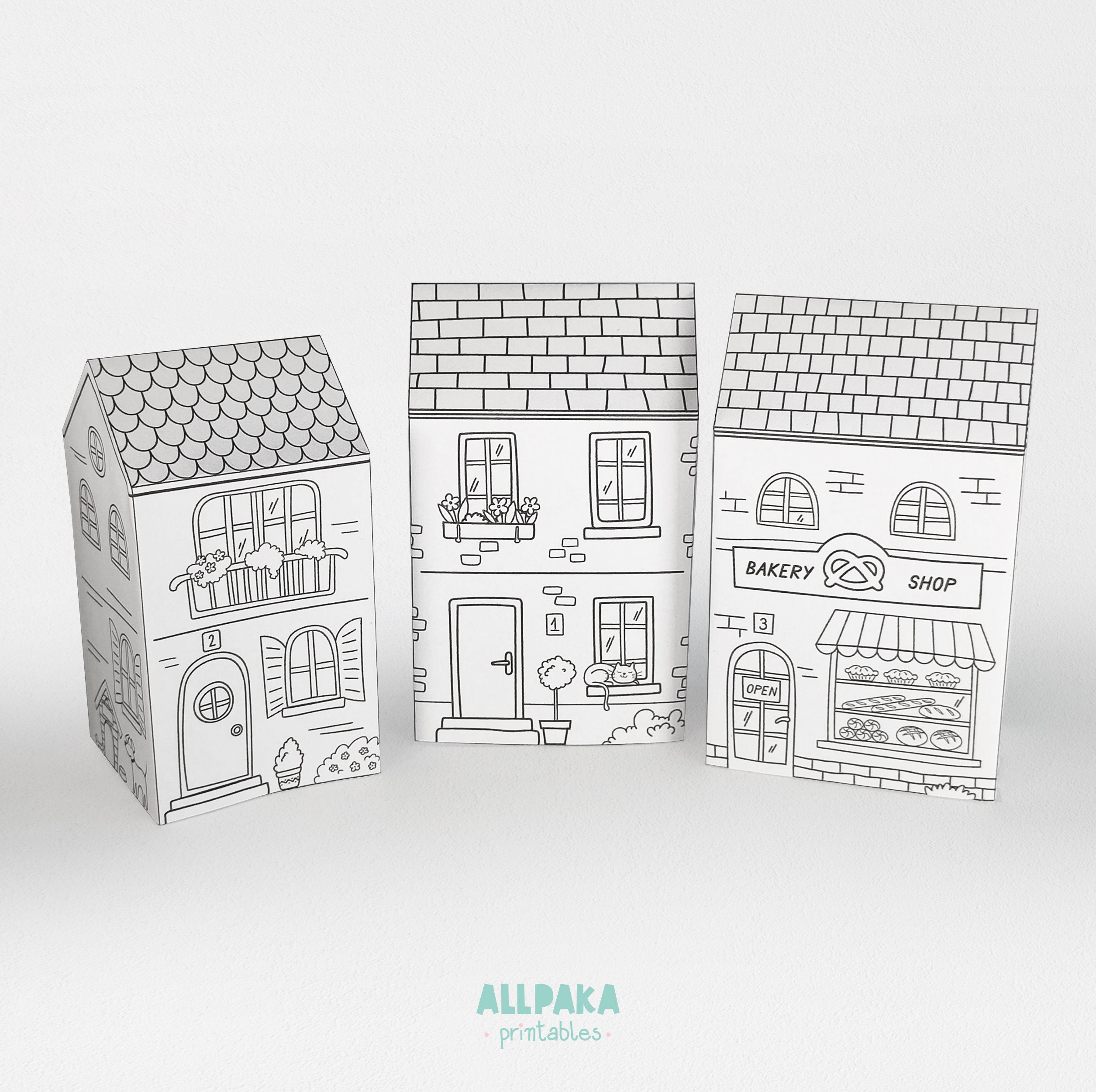 Paper Houses Printable Activity Sheets Creative Art Activity - Etsy Canada