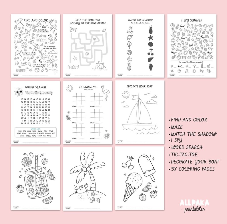 Summer Kids Activities, Summer Coloring Pages, Printable for Kids ...