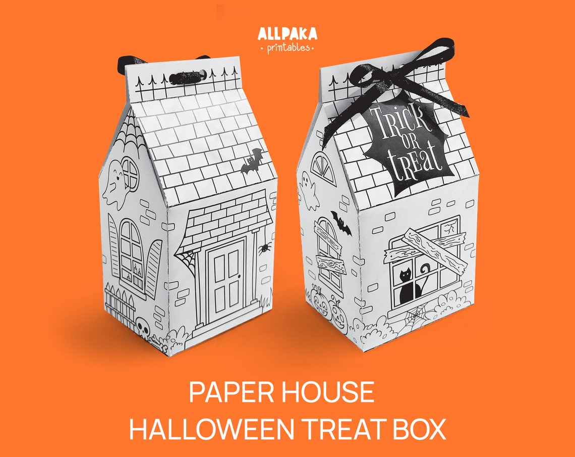 Paper House, Halloween Treat Box, Printable Activity Sheets, Creative ...