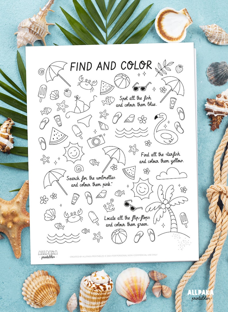Summer Kids Activities, Summer Coloring Pages, Printable for Kids ...