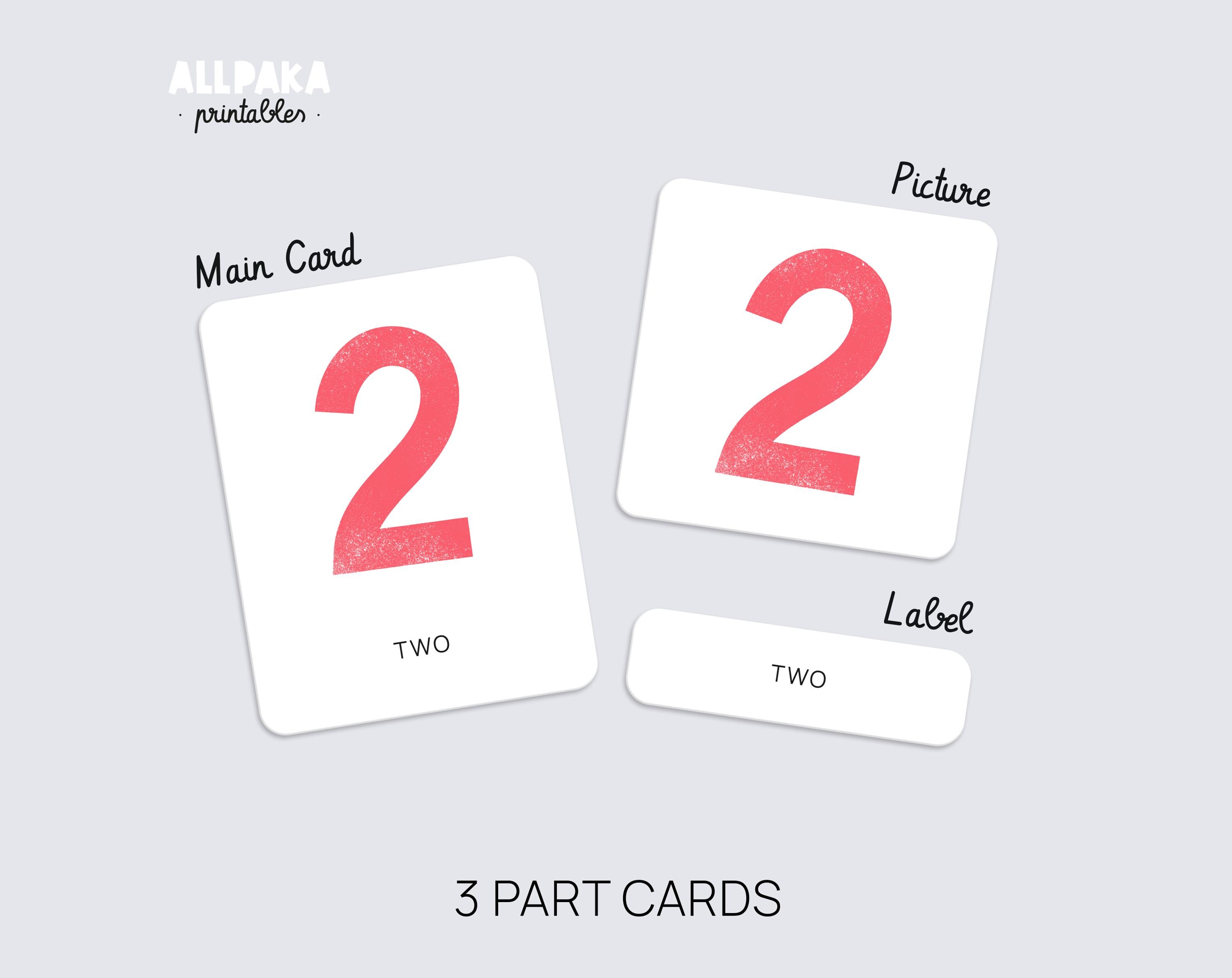 0-20 Numbers Cards, Montessori Flashcards, Pre-school Cards ...