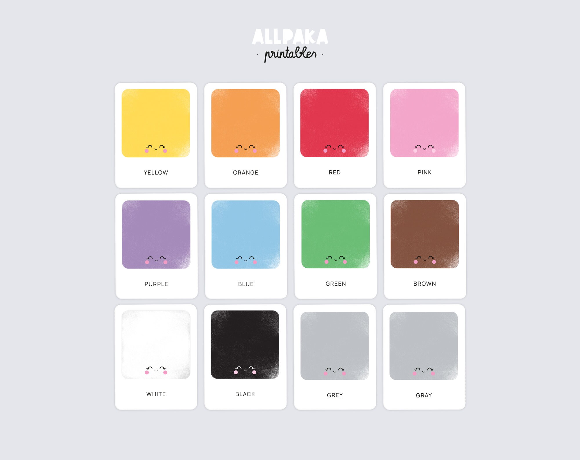 Color Cards, Montessori Flashcards, Pre-school Cards, Educational Cards ...