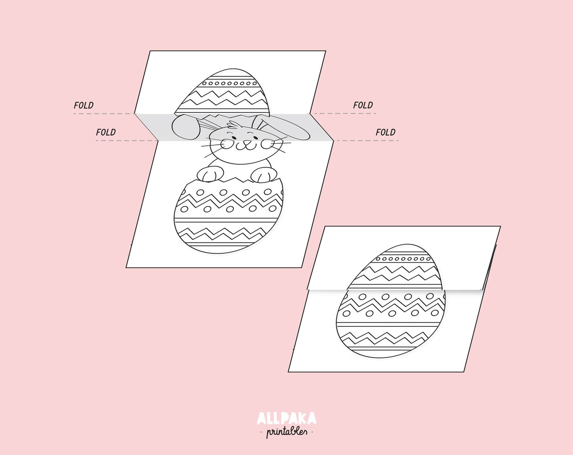 Easter Egg Folding Surprise Card, Printable Activity Sheets for Kids ...