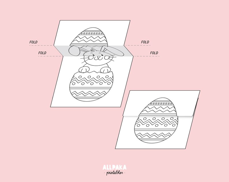 Easter Egg Folding Surprise Card, Printable Activity Sheets for Kids ...