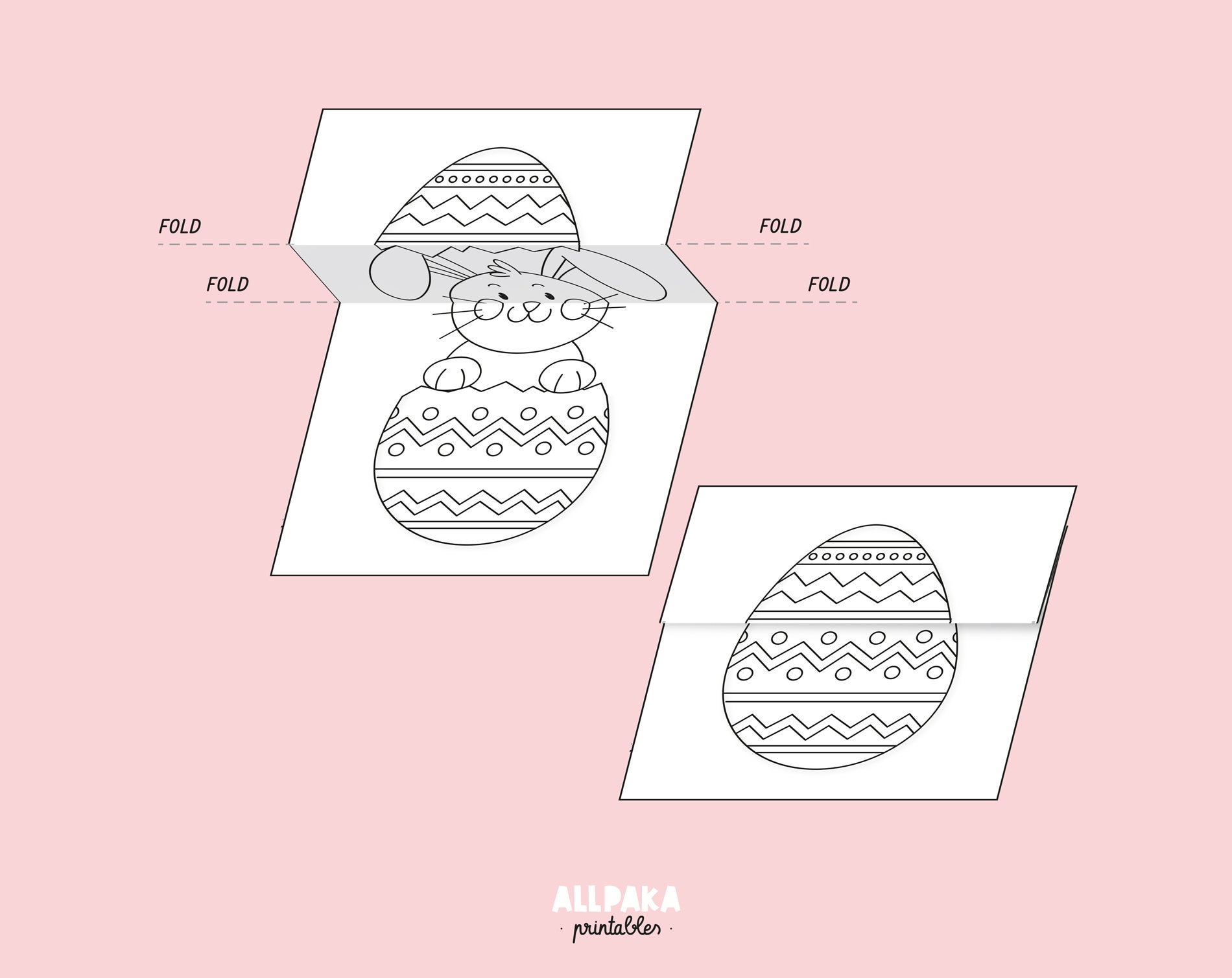 Easter Egg Folding Surprise Card, Printable Activity Sheets for Kids ...