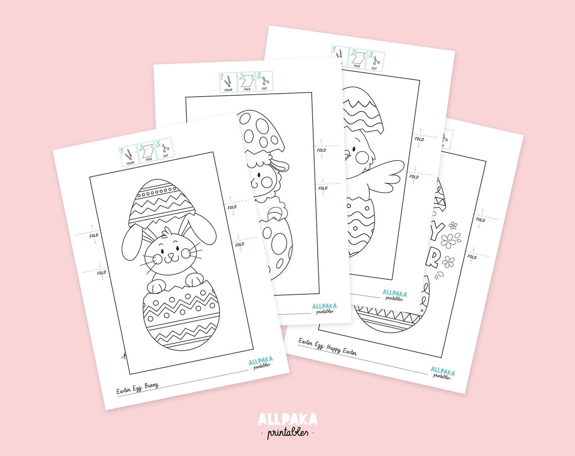 Easter Egg Folding Surprise Card, Printable Activity Sheets for Kids ...