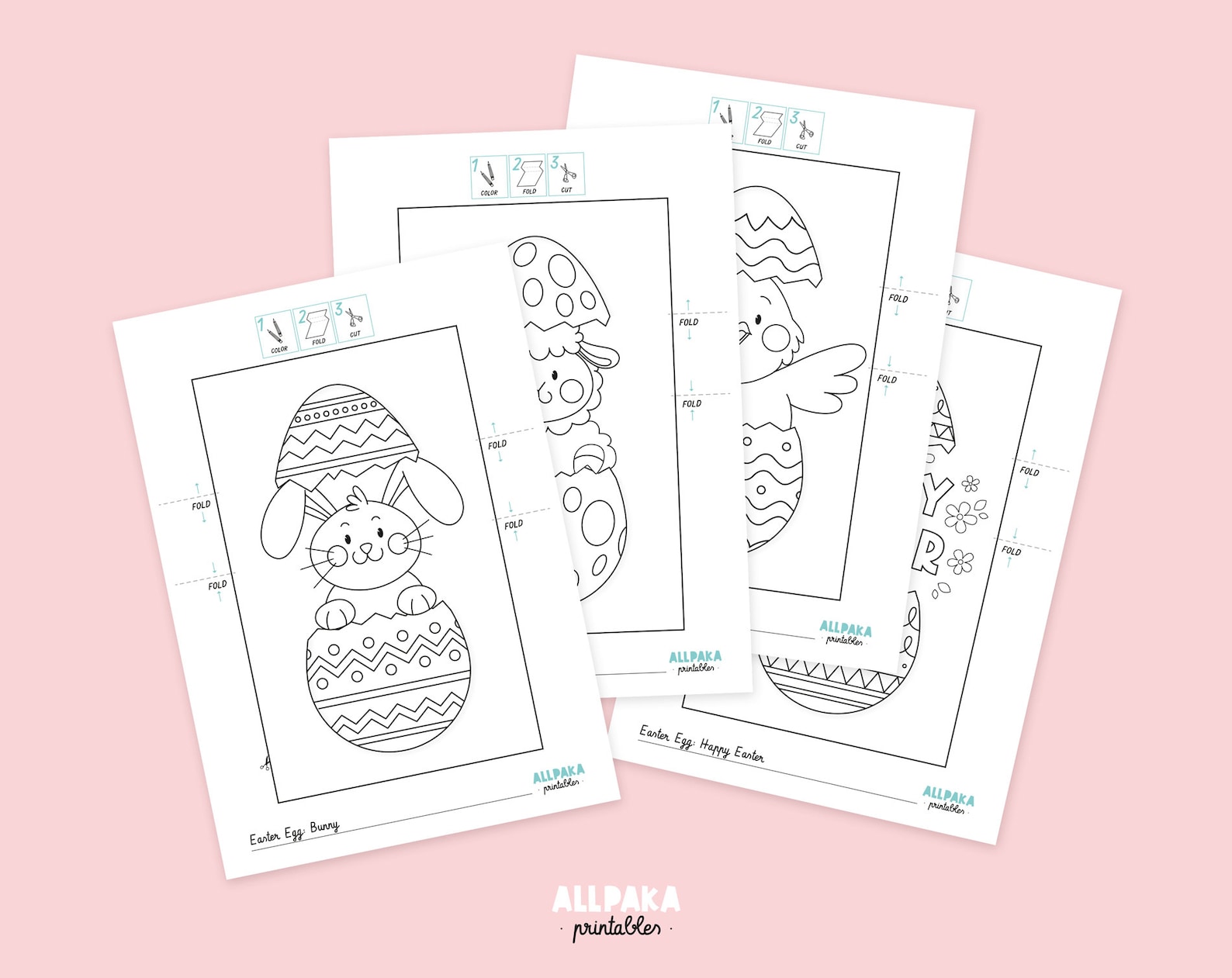 Easter Egg Folding Surprise Card, Printable Activity Sheets for Kids ...