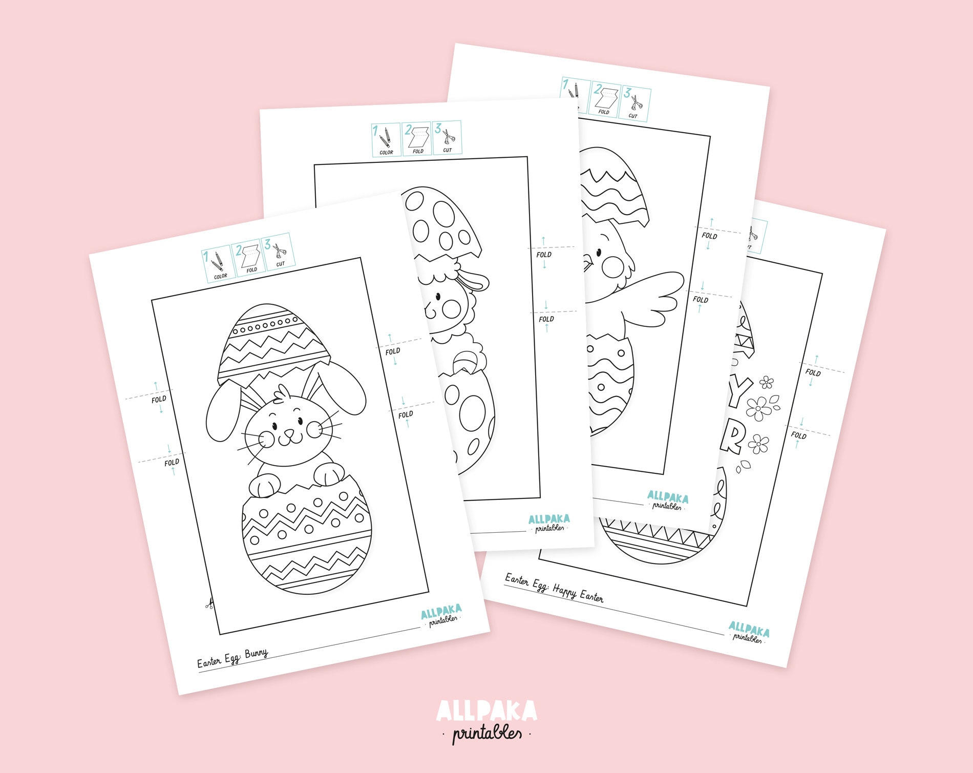 Easter Egg Folding Surprise Card, Printable Activity Sheets for Kids ...