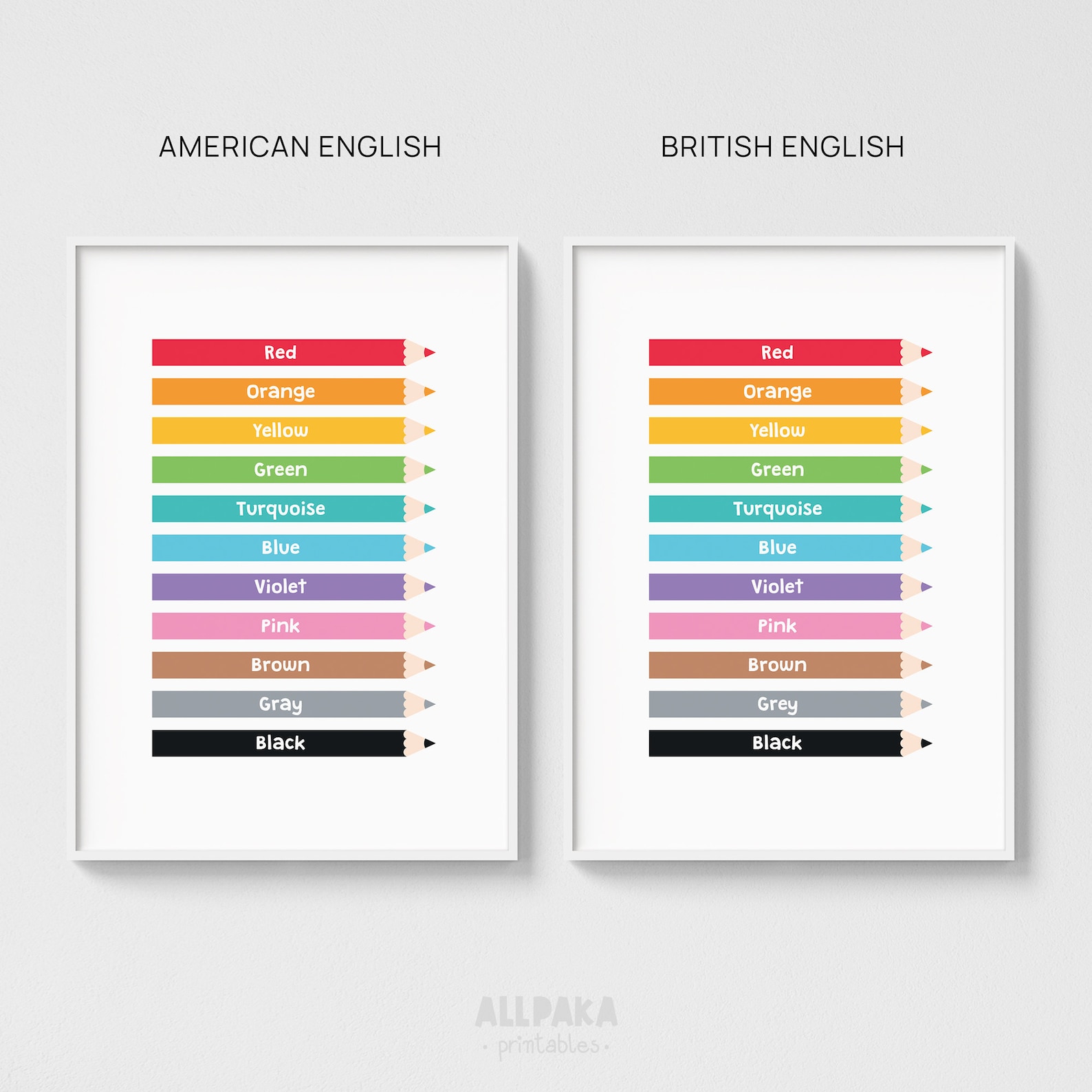 Set of Educational Posters, Nursery Set of 6 Prints, Kids' Wall Art ...