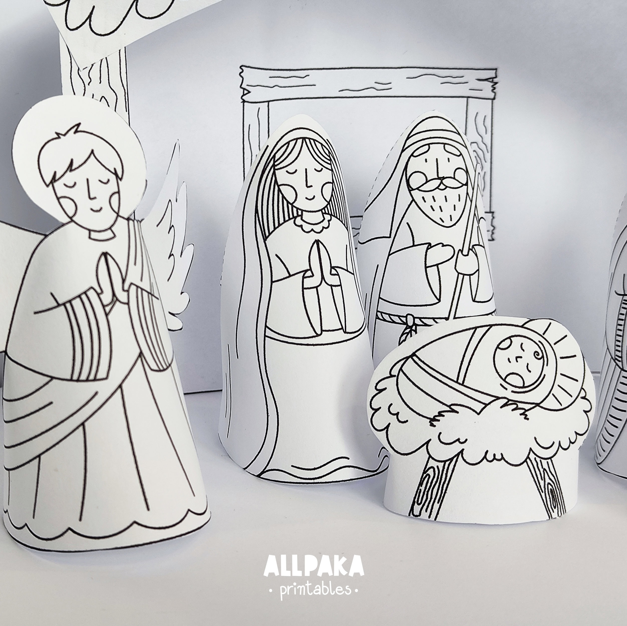 Christmas Nativity Scene Printable Paper Crafts for Kids to Coloring ...